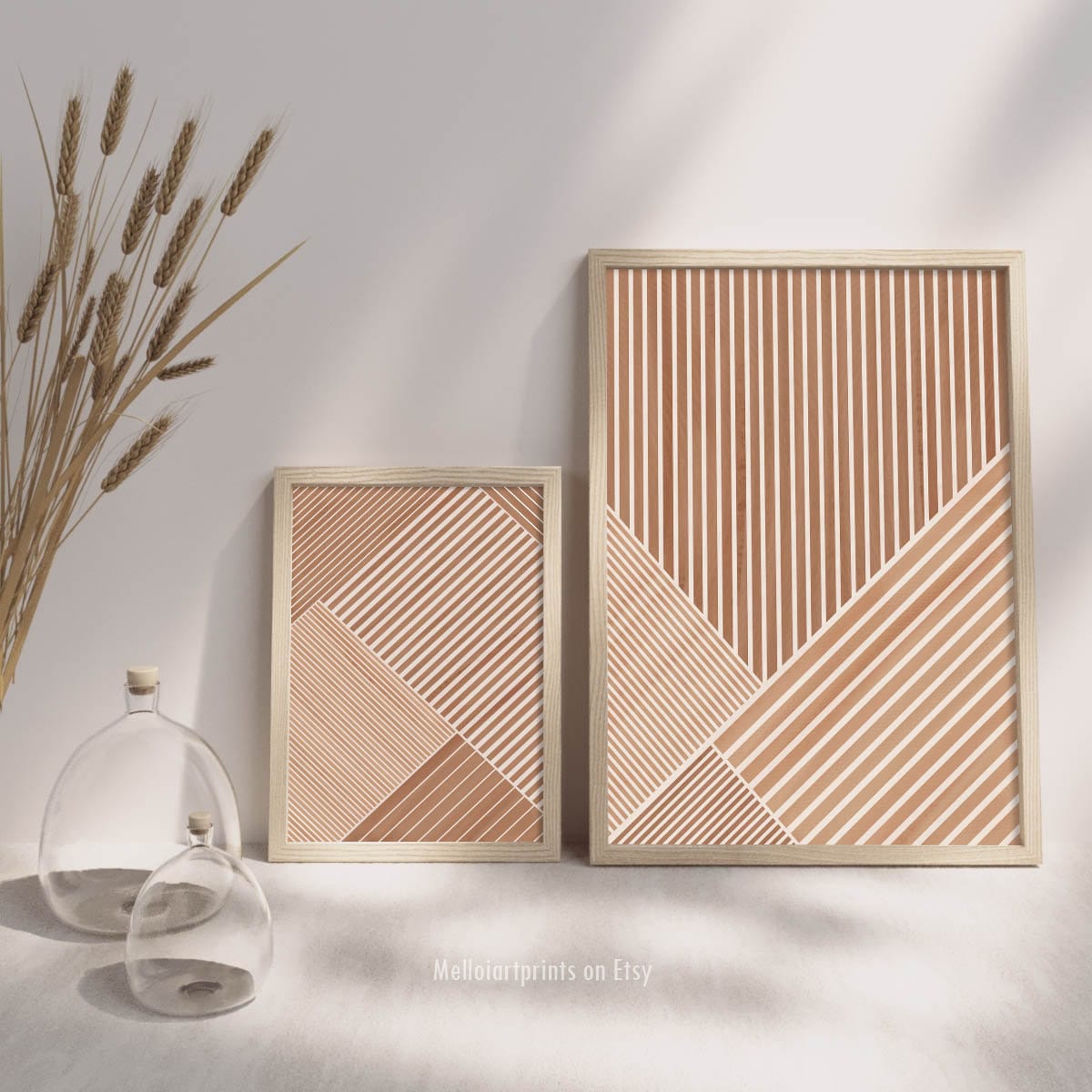 Stripes Postergeometric Wall Artterracotta Printsprintable - Etsy