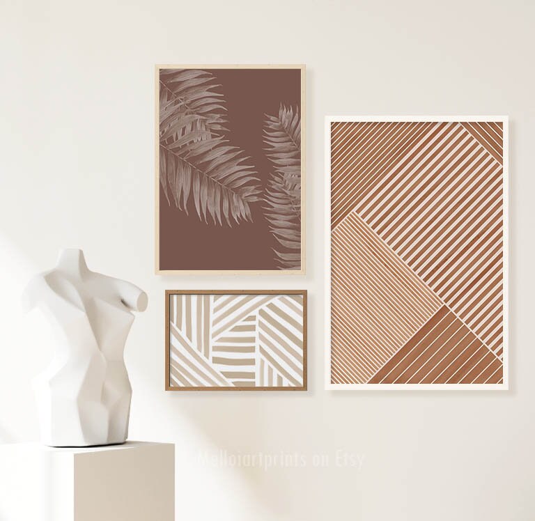 Line Art Wall Set Set of 3 Print Mid Century Print Boho | Etsy