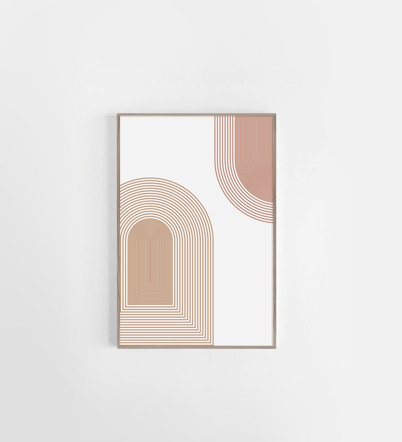 Arch Line Art Modern Geometric Art Mid Century Line Art - Etsy