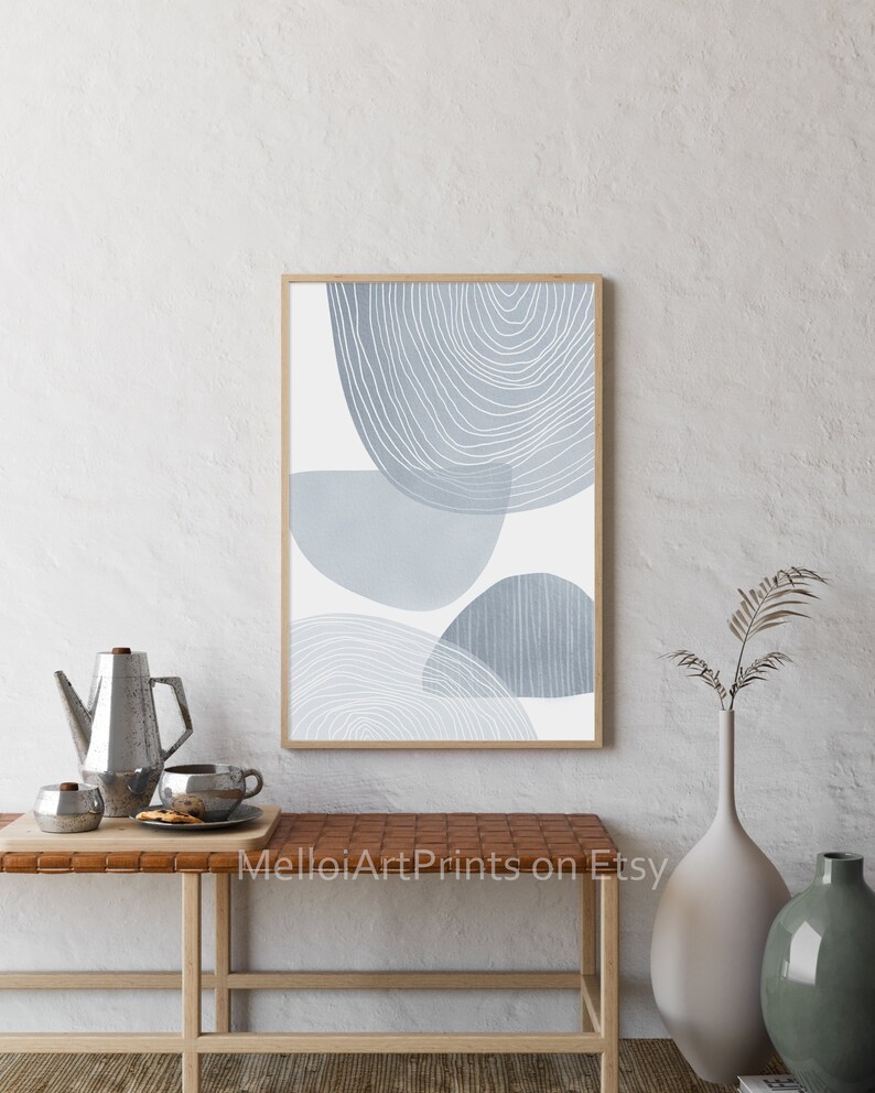 Classic Blue Abstract Art Modern Wall Art Navy Blue Print | Etsy