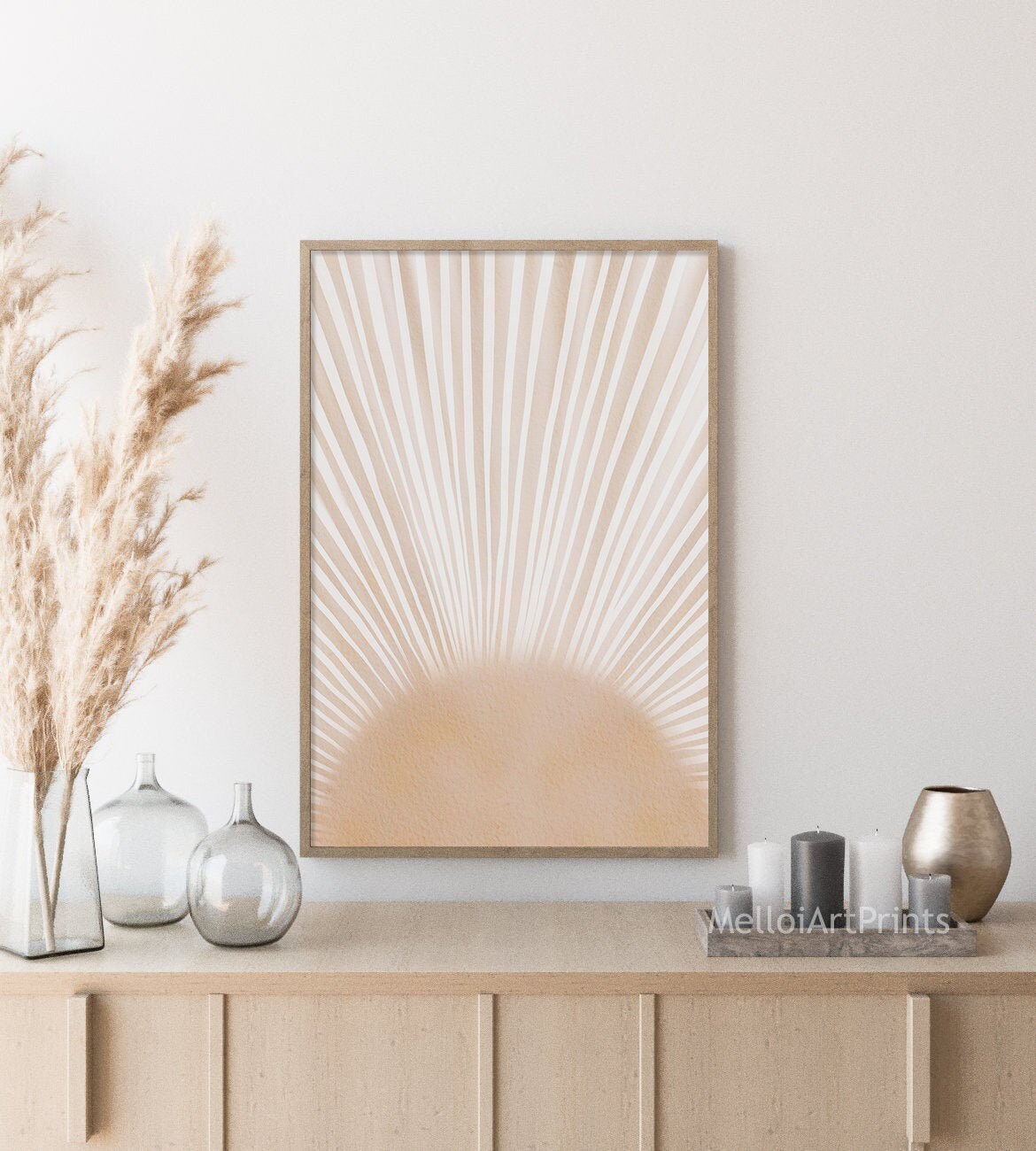 Sunrise Abstract Art Watercolor Wall Art Digital Print Sun | Etsy