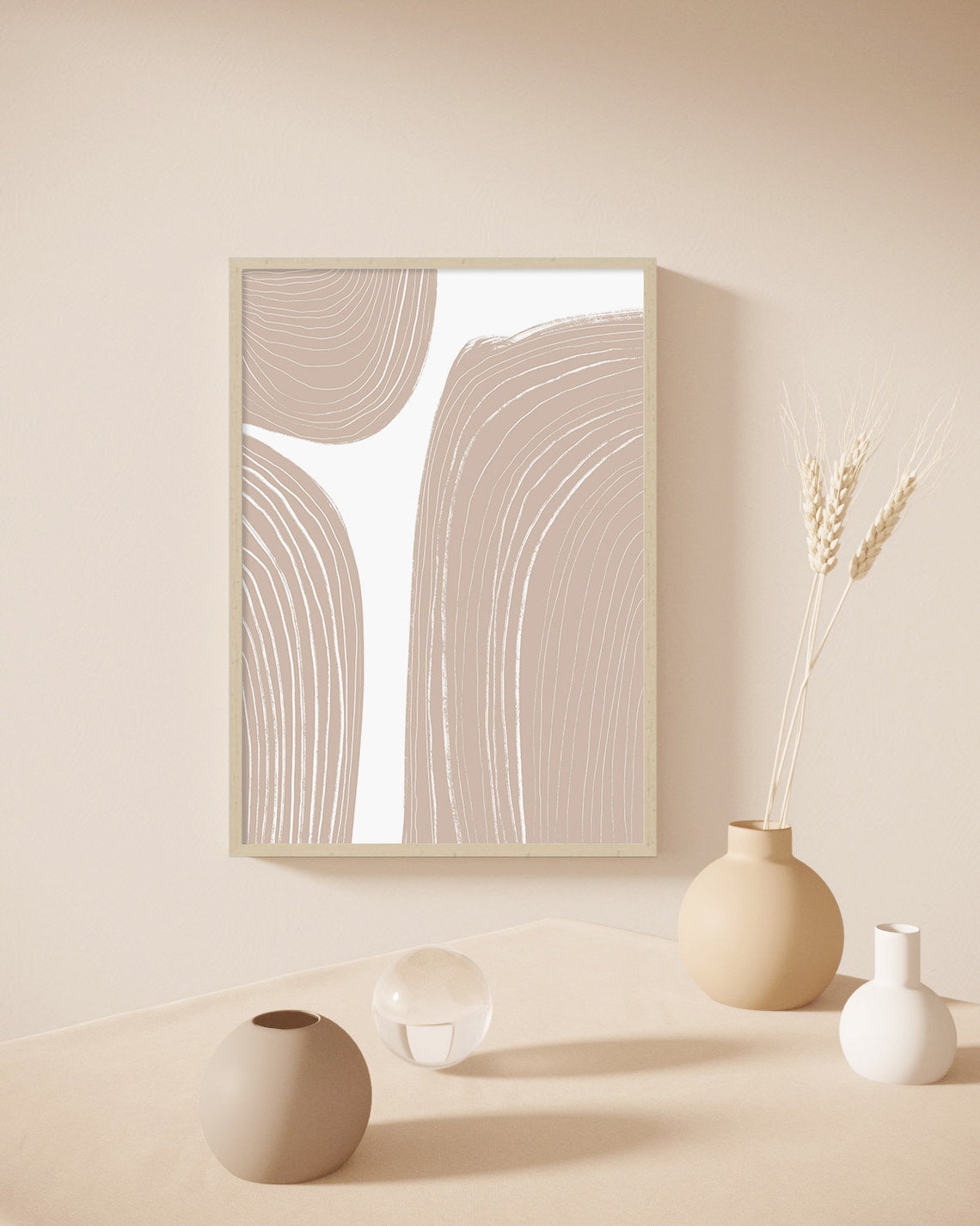 Beige Tree Rings Printable Wall Art Earth Tone Color Digital - Etsy