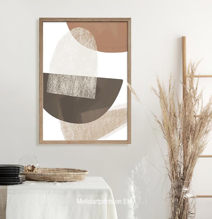 Neutral Print Digital Prints Mid Century Art Large Wall | Etsy