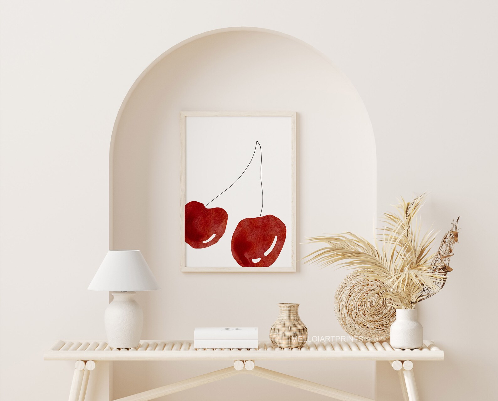 Cherry Wall Art, Cherry Art Print , Printable Wall Art, Fruit, Art ...