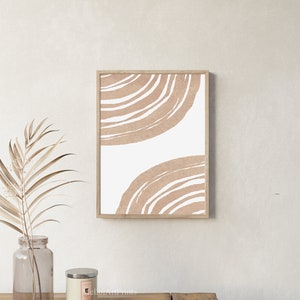 Beige Line Art Modern Abstract Art Neutral Wall Art Digital | Etsy