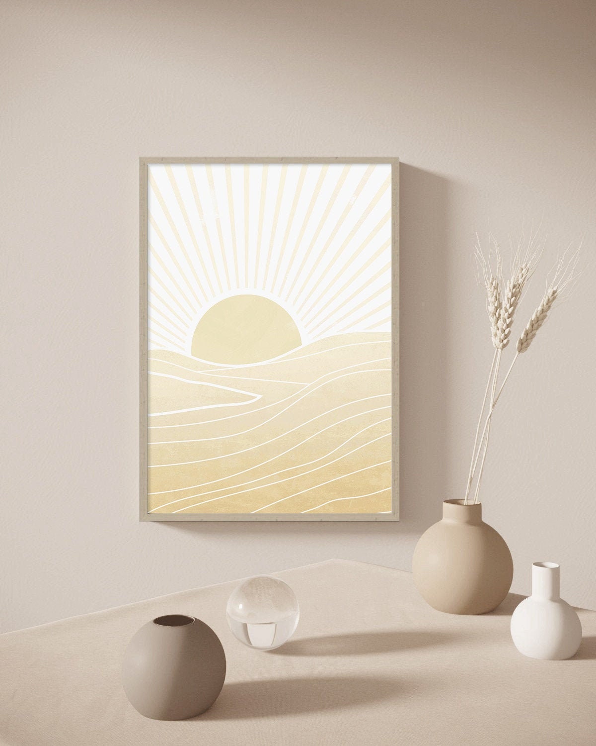 Sunrise Abstract Art Modern Wall Art Pastel Sunrise Print | Etsy