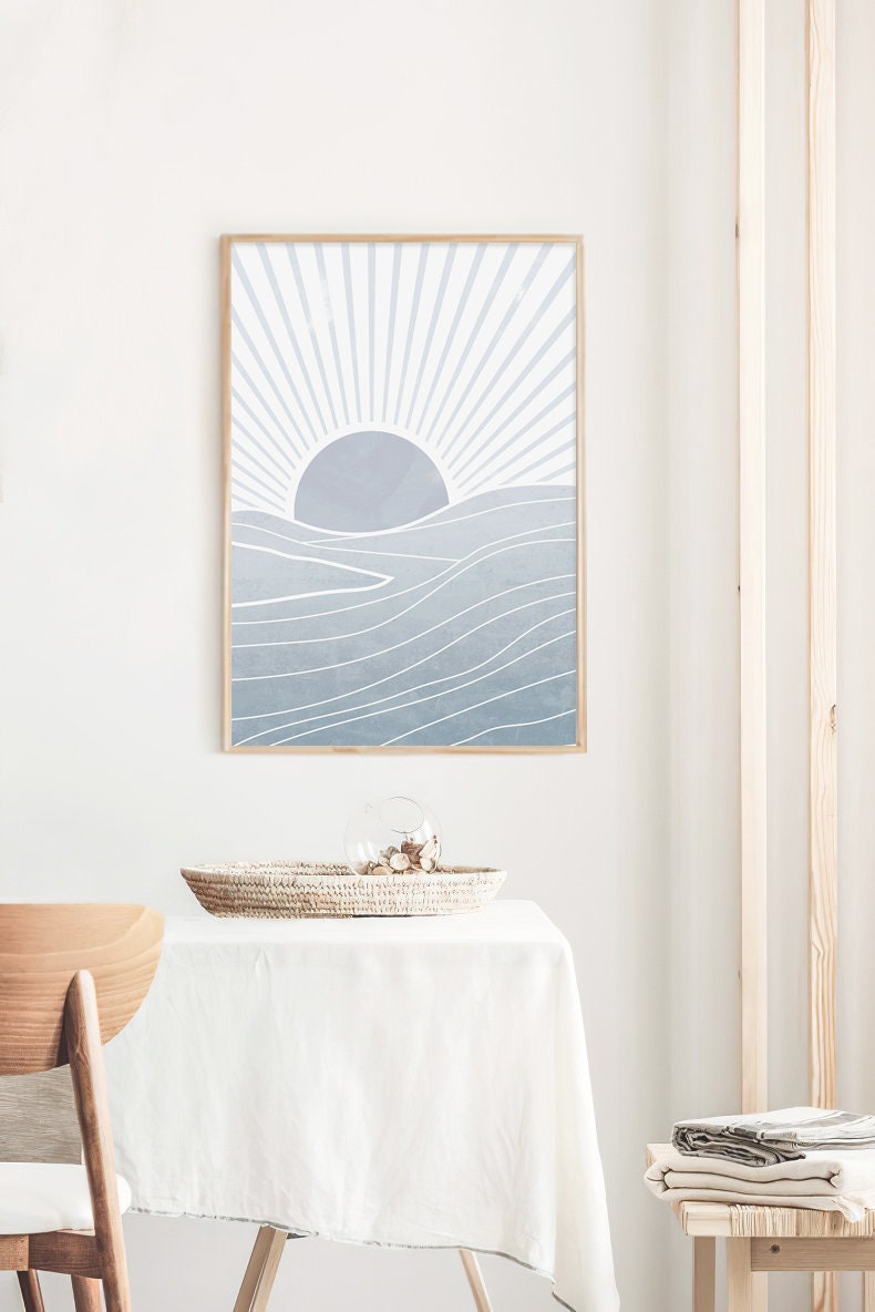 Abstract Sunrise Art Modern Wall Art Pastel Sunrise Print | Etsy