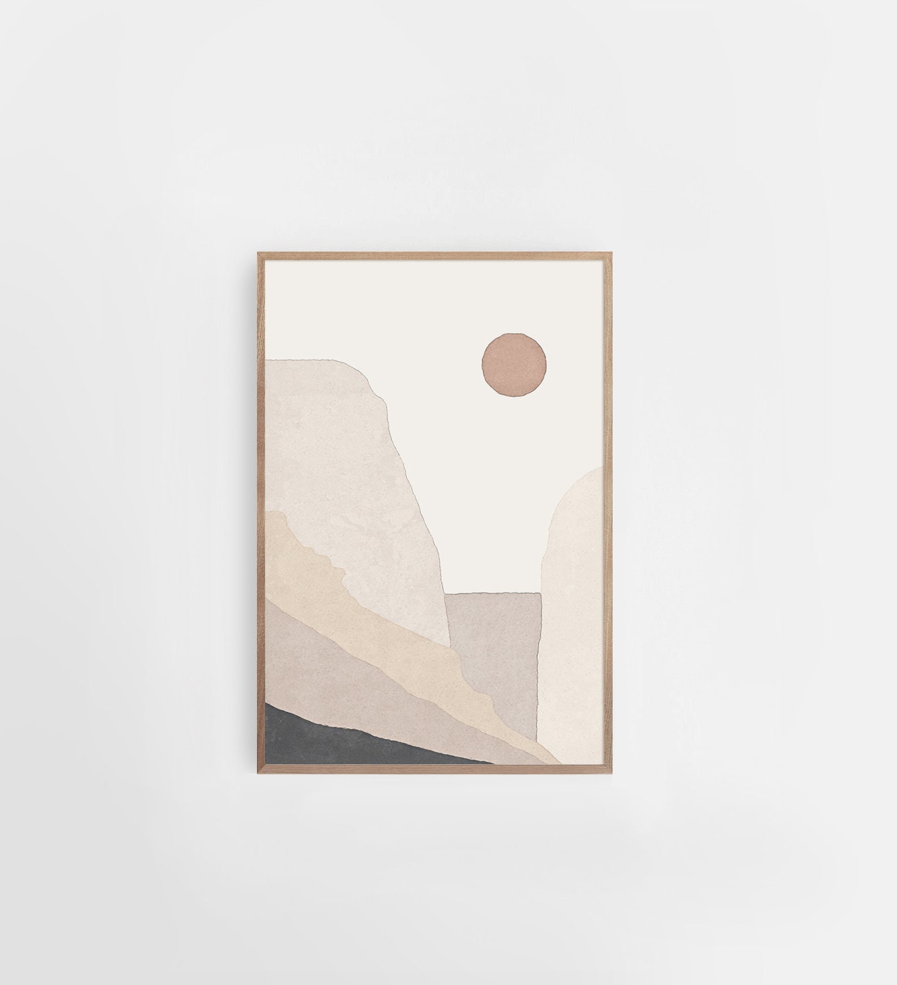Neutral Color Coastal Painting Art Pastel Landscape Wall Art | Etsy