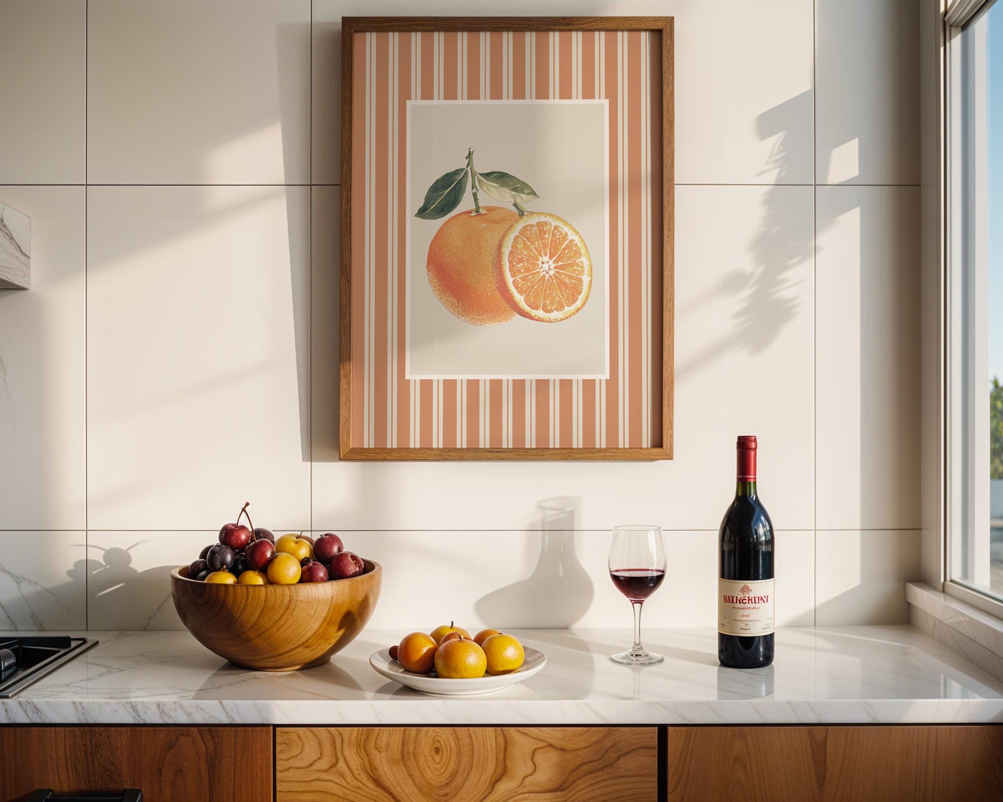 Watercolor Orange Art Print, Citrus Kitchen Wall Decor, Botanical Fruit ...
