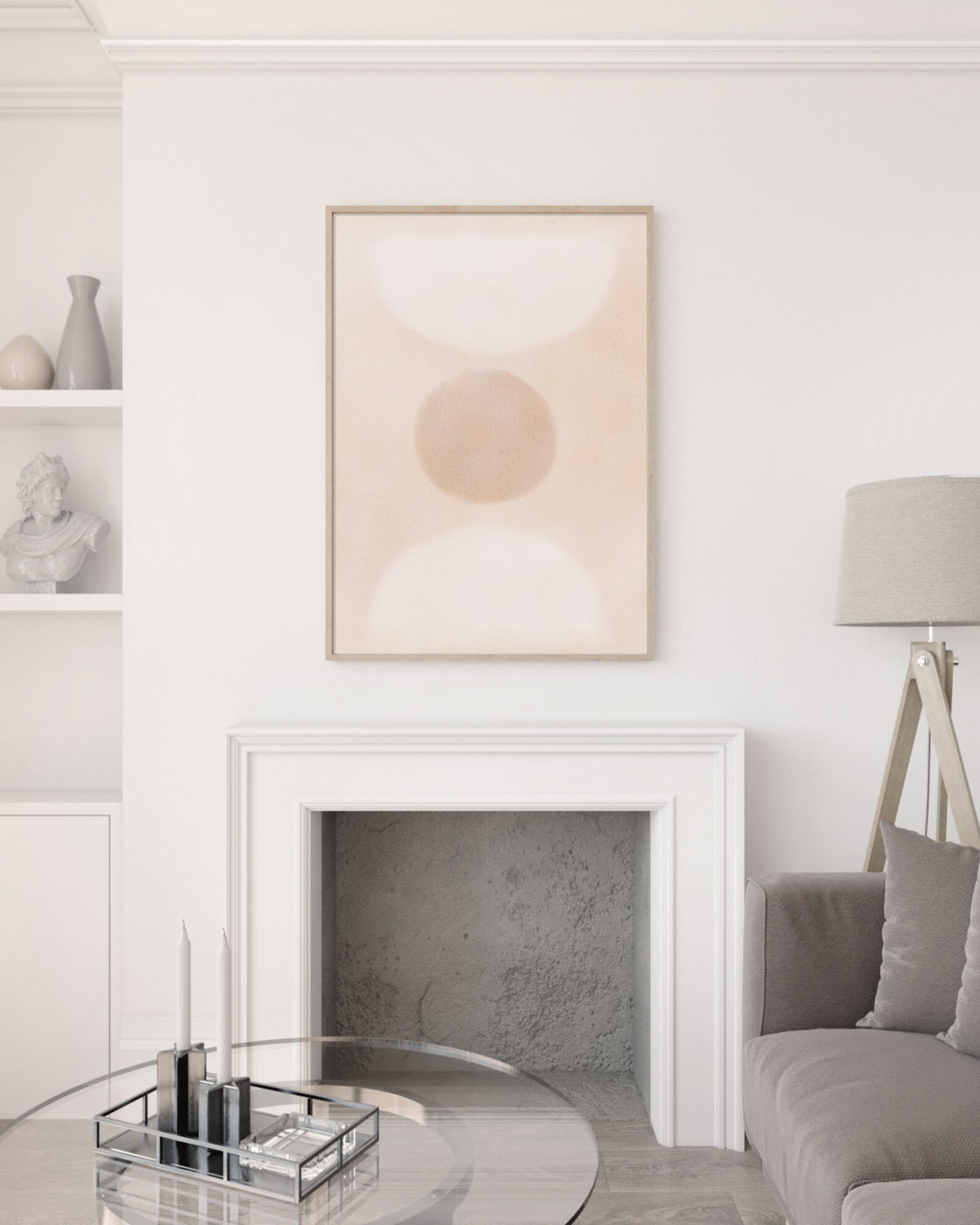 Geometric Art Print Beige Abstract Wall Art Modern Wall Art | Etsy