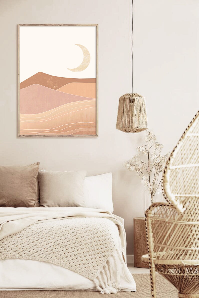 Geometric Landscape Abstract Landscape Printable Wall Art - Etsy