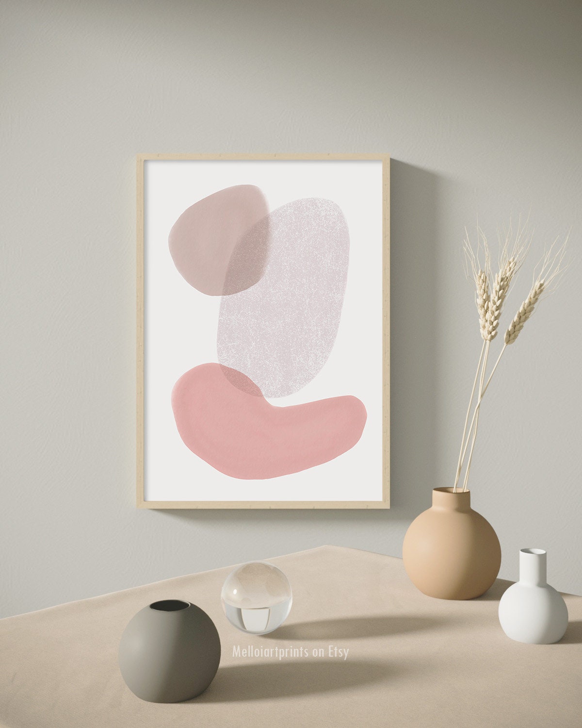 Abstract Print Peach Pink Wall Art Minimalist Painting Rose - Etsy