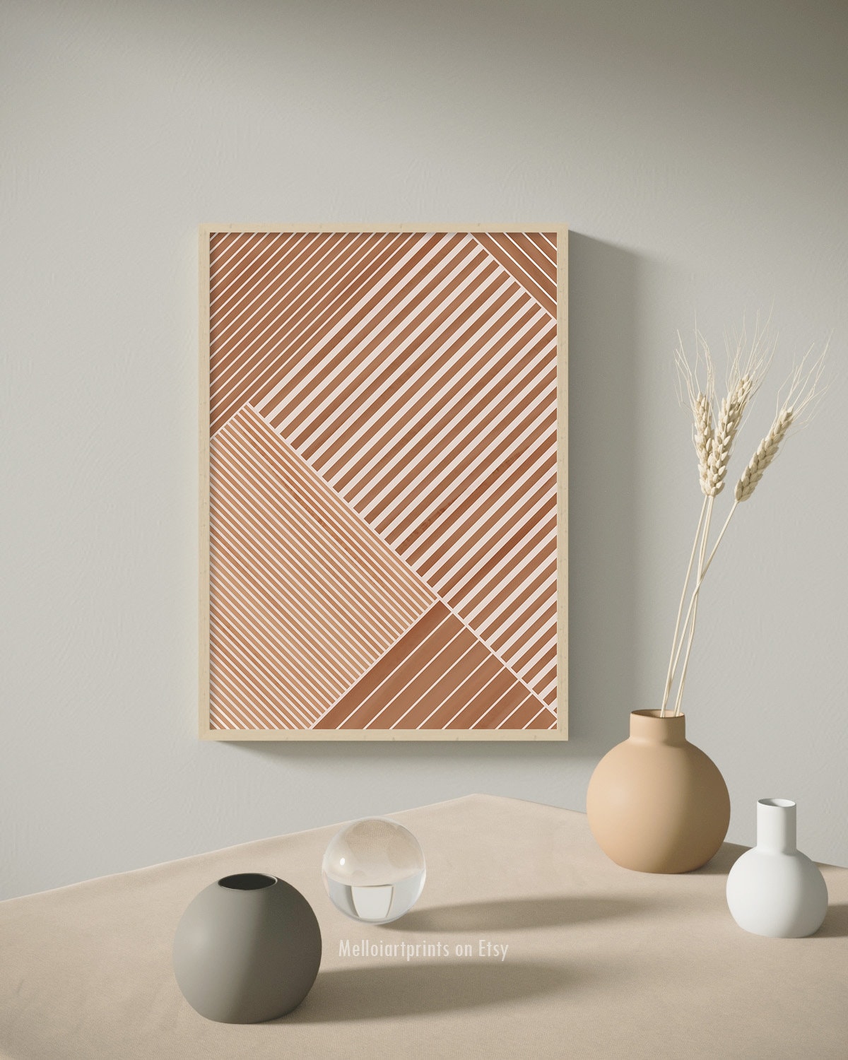 Stripes Postergeometric Wall Artterracotta Printsprintable - Etsy