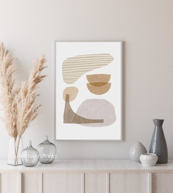 Mix Geometric Abstract Art Modern Abstract Art Mid Century | Etsy