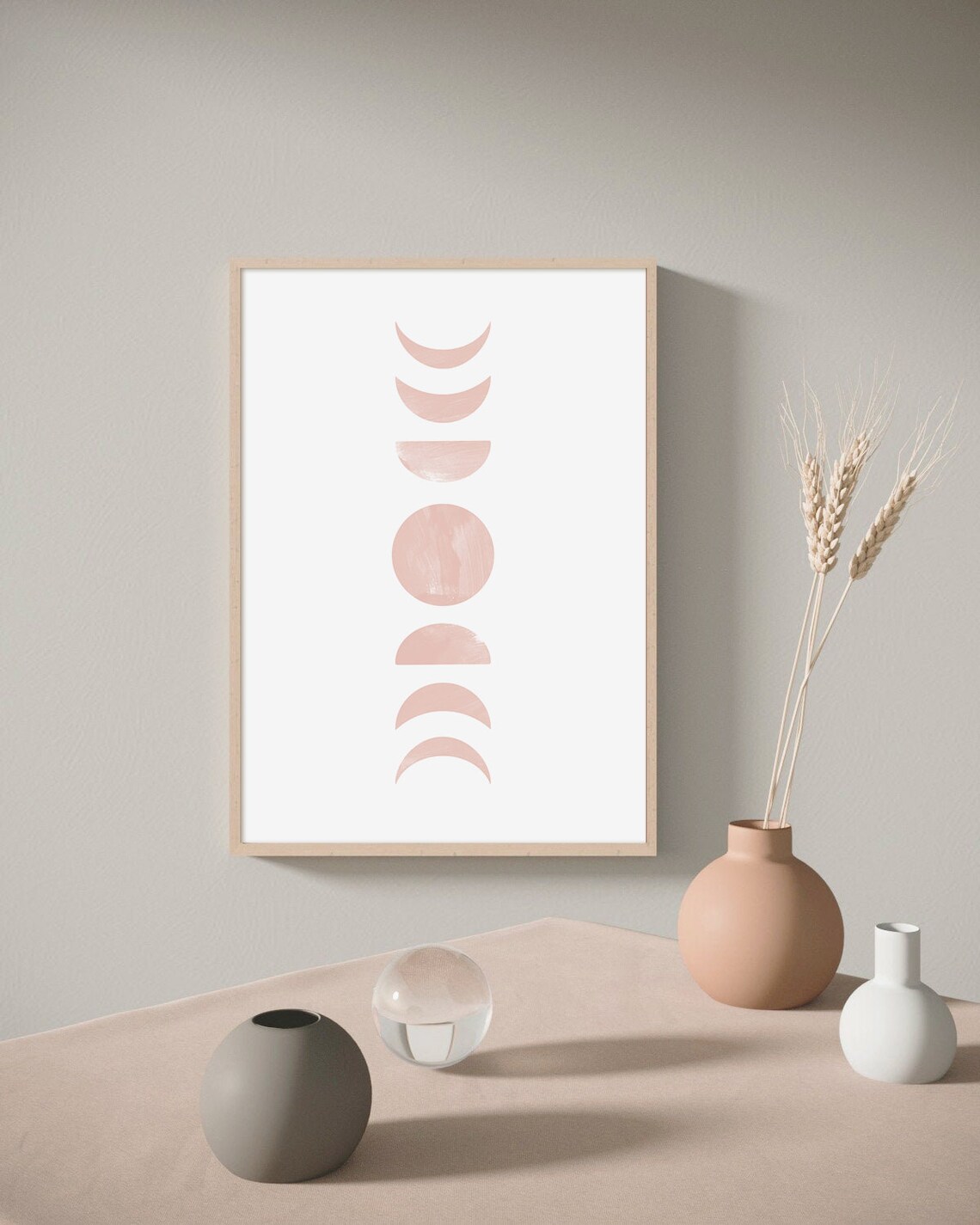 Modern Moon Phases Art Mid Century Moon Print Moon Celestial - Etsy