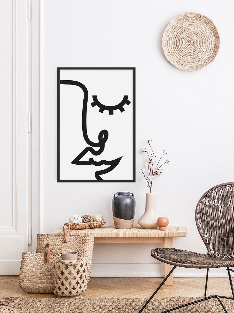 Abstract Portrait Line Art Print Abstract Wall Art Modern | Etsy