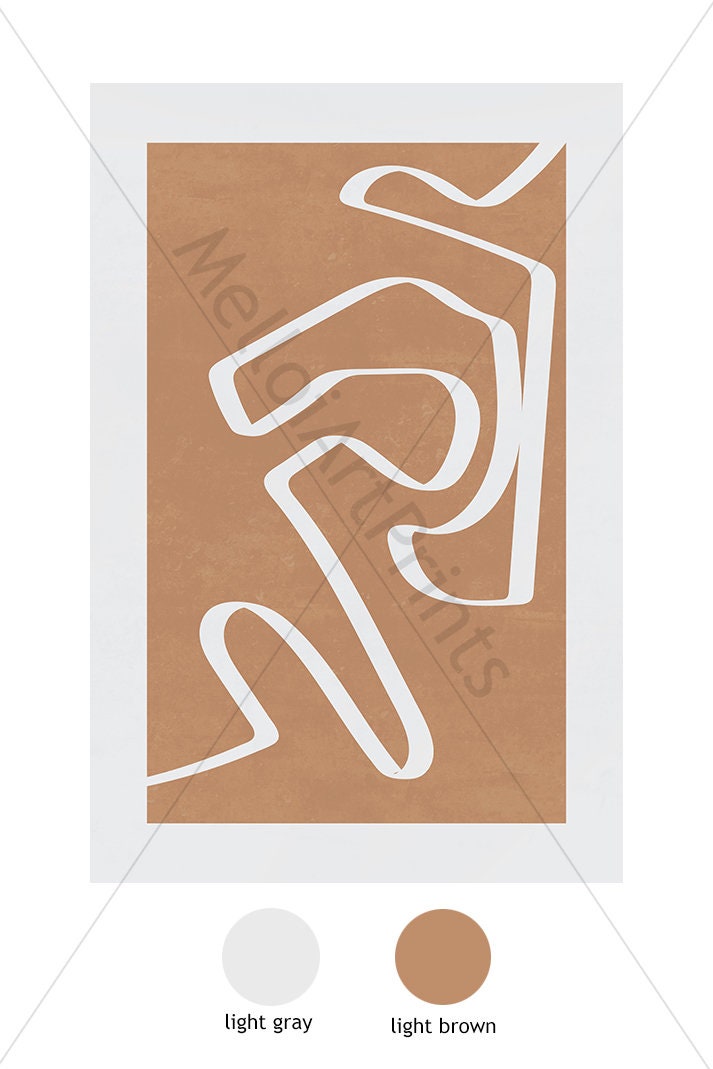 Abstract Brown Gray Line Art Abstract Print Minimalist - Etsy