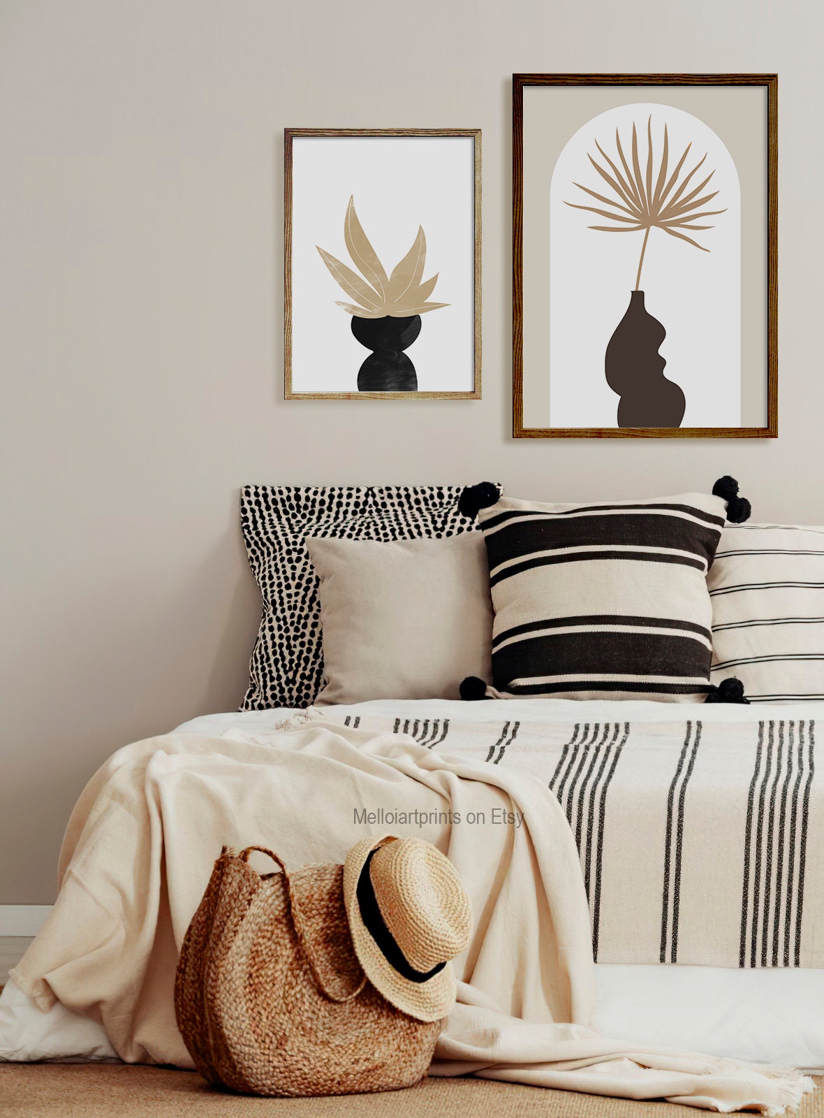 Minimalist Plant Print Boho Decor Living Room Wall Art Wall | Etsy