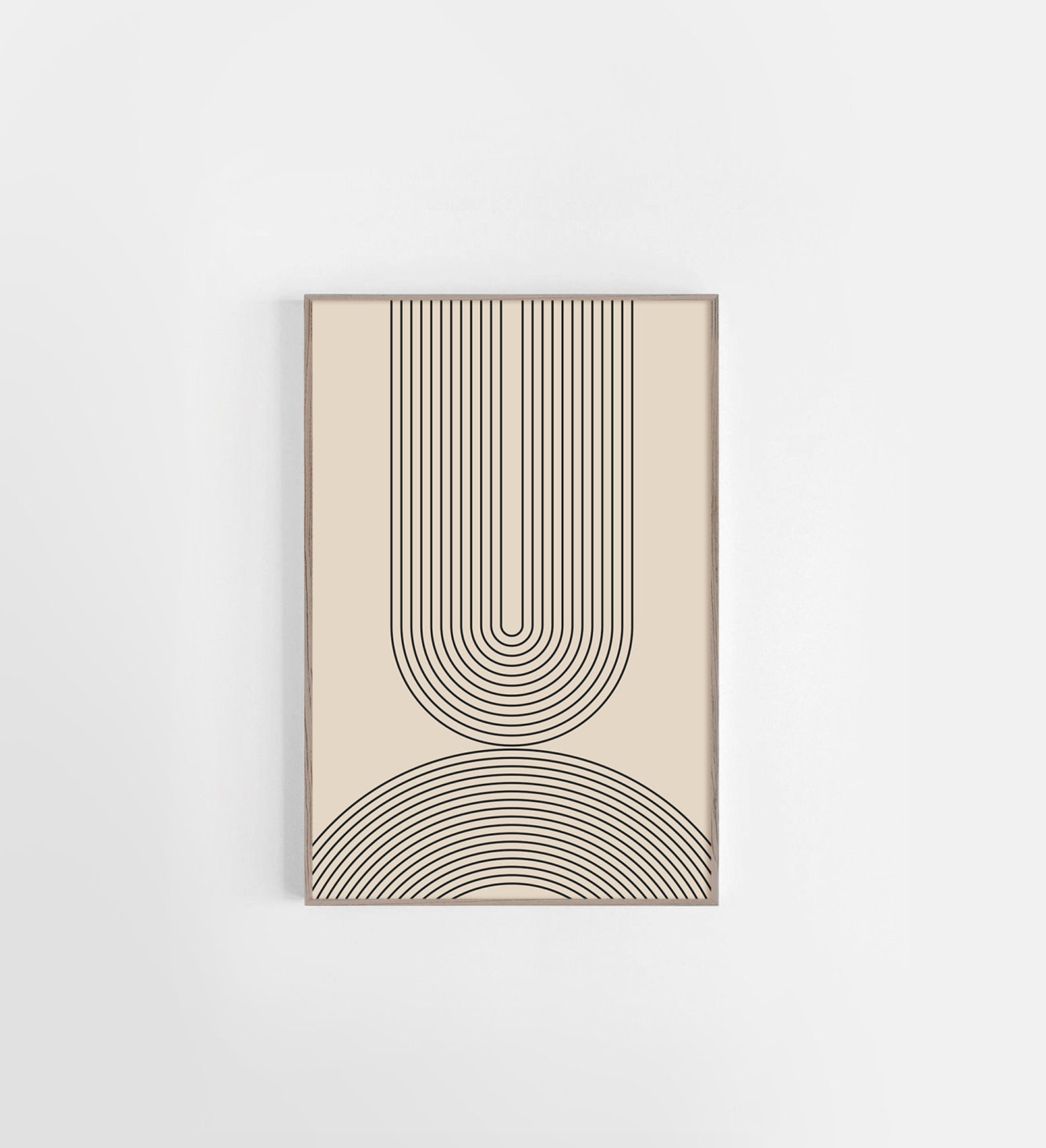 Modern Arch Line Art Beige Black Mid Century Print Modern - Etsy