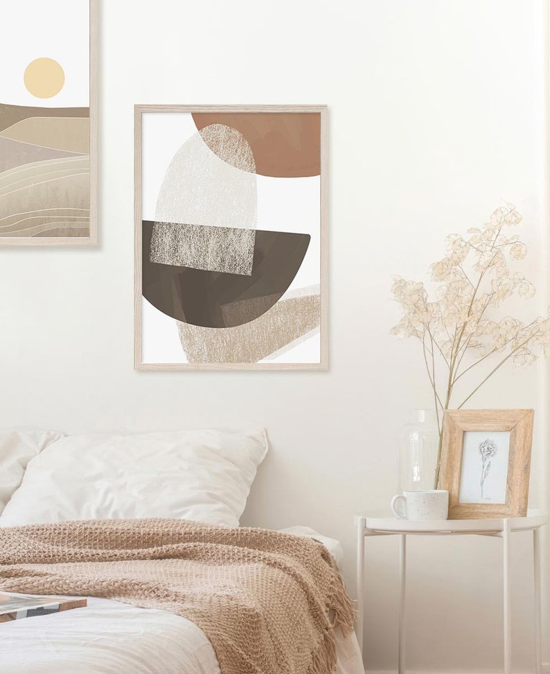 Neutral Print Digital Prints Mid Century Art Large Wall | Etsy