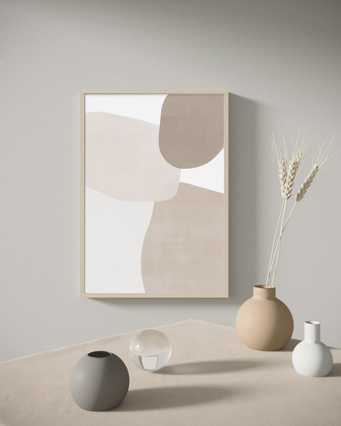 Beige White Print Neutral Abstract Print Abstract Wall Art - Etsy