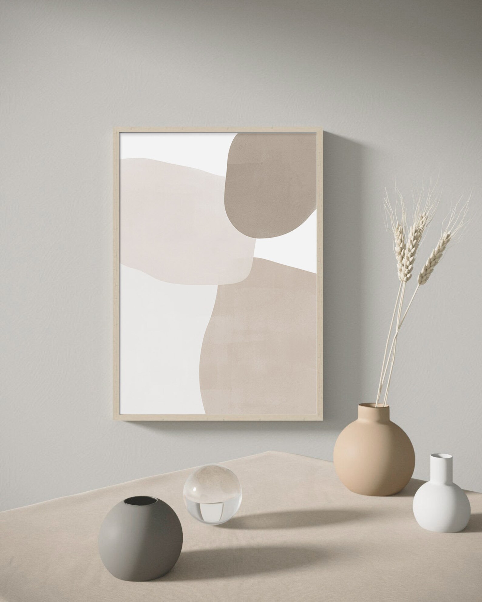 Beige White Print Neutral Abstract Print Abstract Wall Art - Etsy
