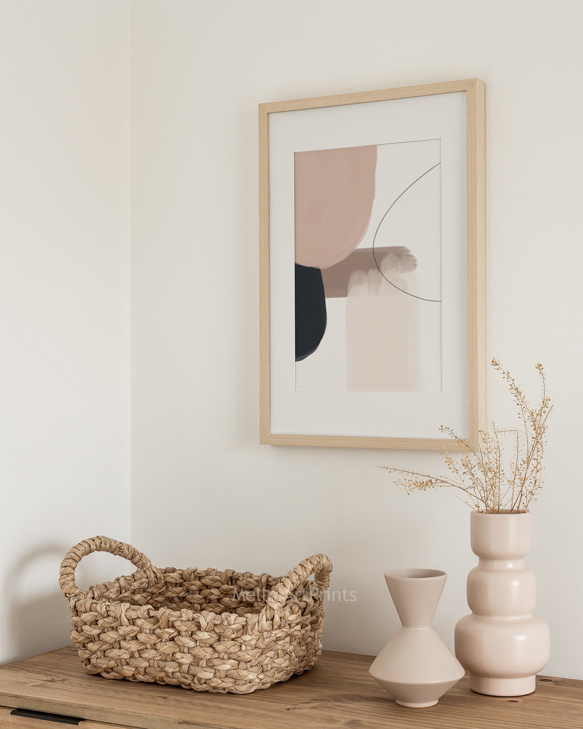 Set of 3 Earth Tone Art Prints Abstract Geometric Digital - Etsy