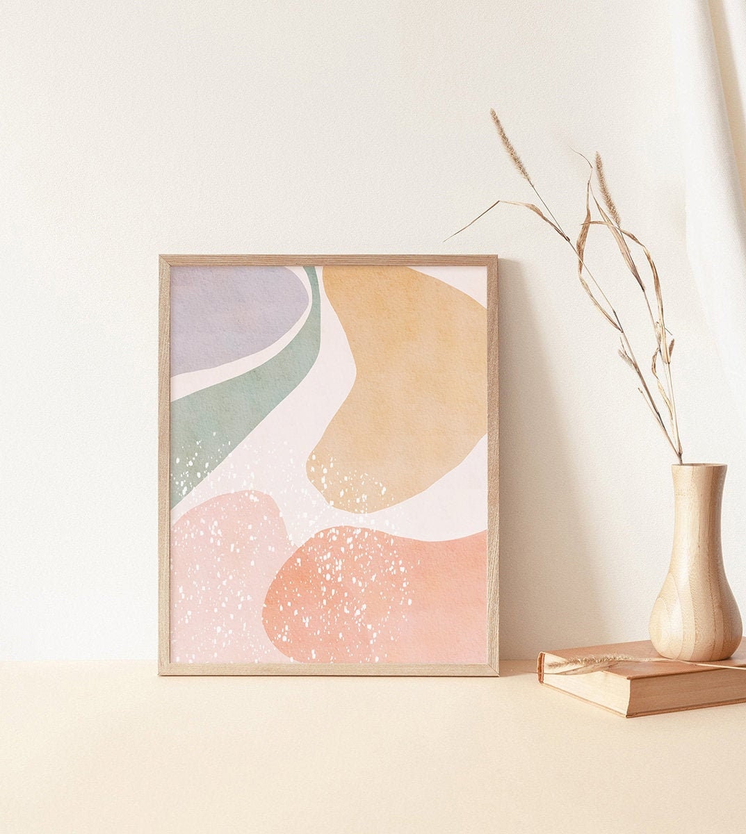 Multicolored Art Print Abstract Digital Print Neutral Wall | Etsy