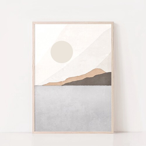 Geometric Landscape Abstract Landscape Printable Wall Art | Etsy