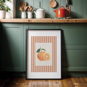Watercolor Orange Art Print, Citrus Kitchen Wall Decor, Botanical Fruit ...