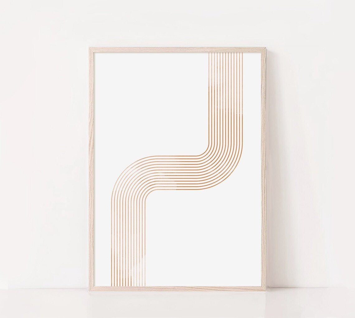 Geometric Line Art Mid Century Line Art Modern Abstract Art - Etsy