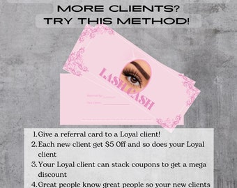 Lash Cash, Lash Cards, Referral Certificate, Cash Certificate, Loyalty ...