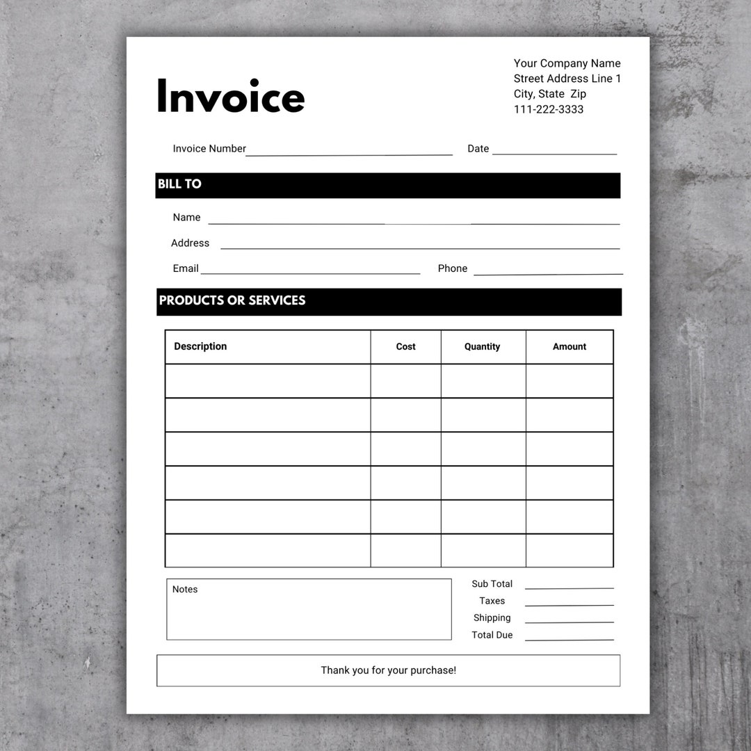 Rechnungsvorlage PDF/Canva Template. Business Rechnung. Rechnung pdf ...