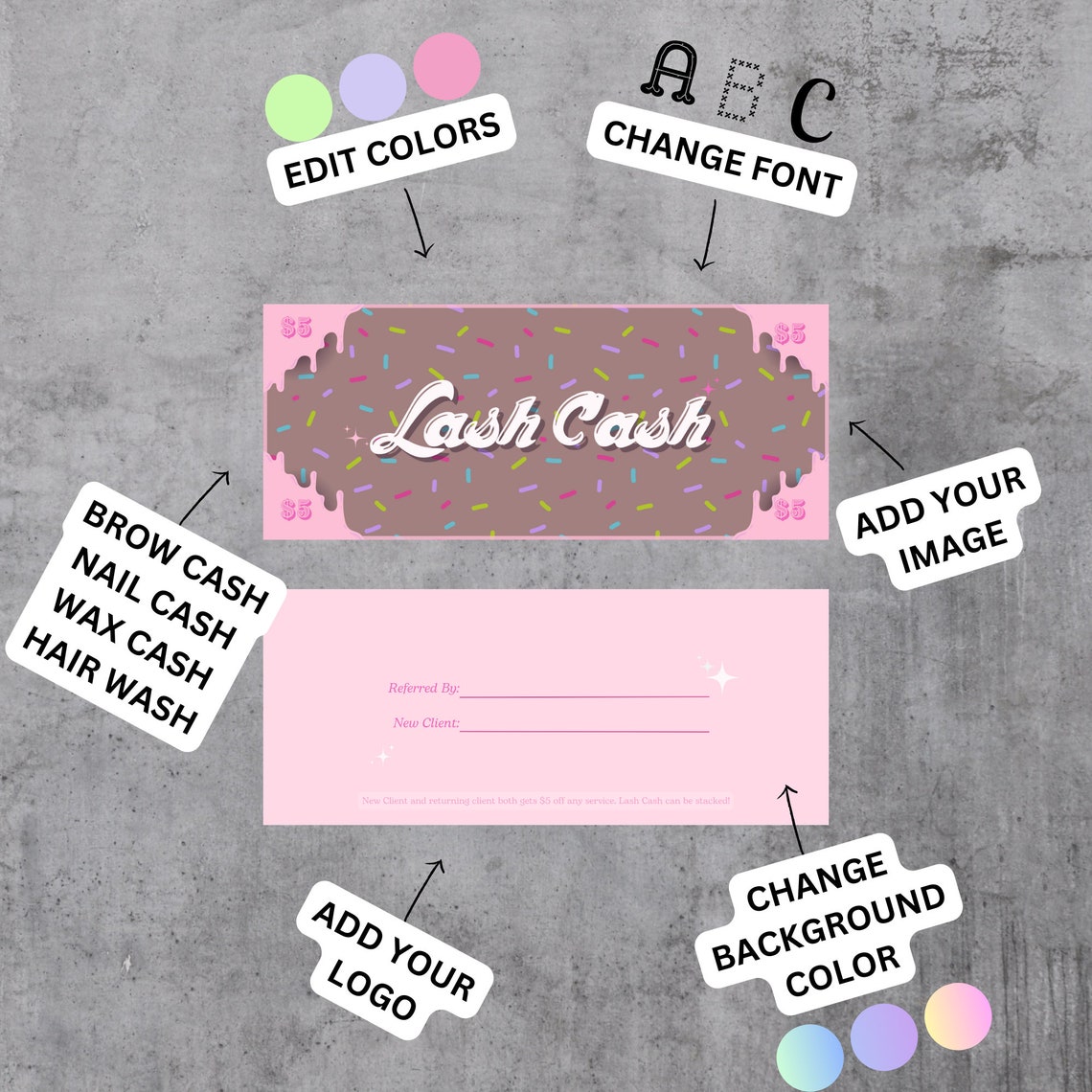 Lash Cash, Lash Card, Referral Certificate, Cash Certificate, Loyalty ...