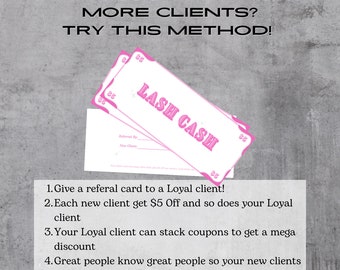 Lash Cash, Lash Cards, Referral Certificate, Cash Certificate, Loyalty ...