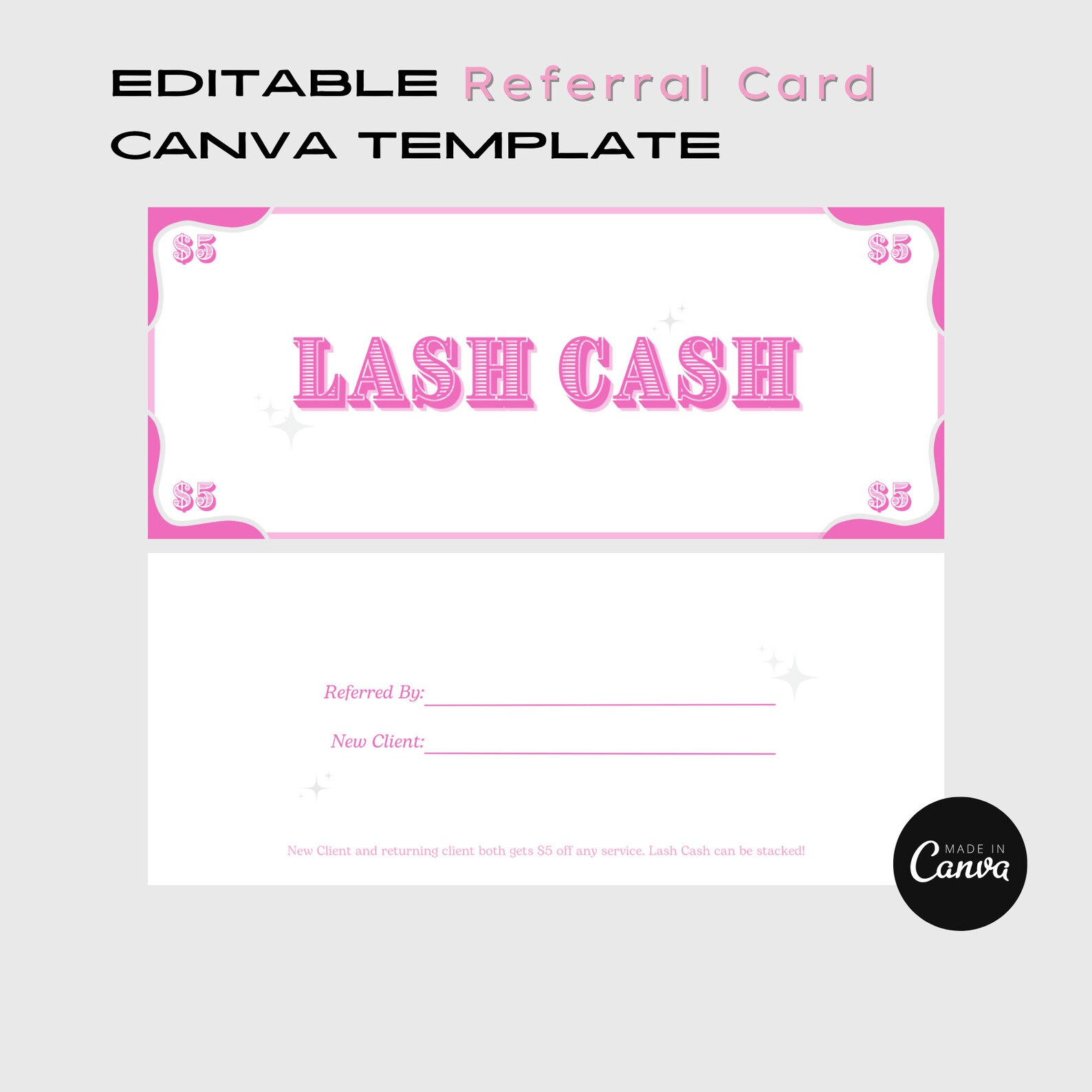 Lash Cash, Lash Cards, Referral Certificate, Cash Certificate, Loyalty ...
