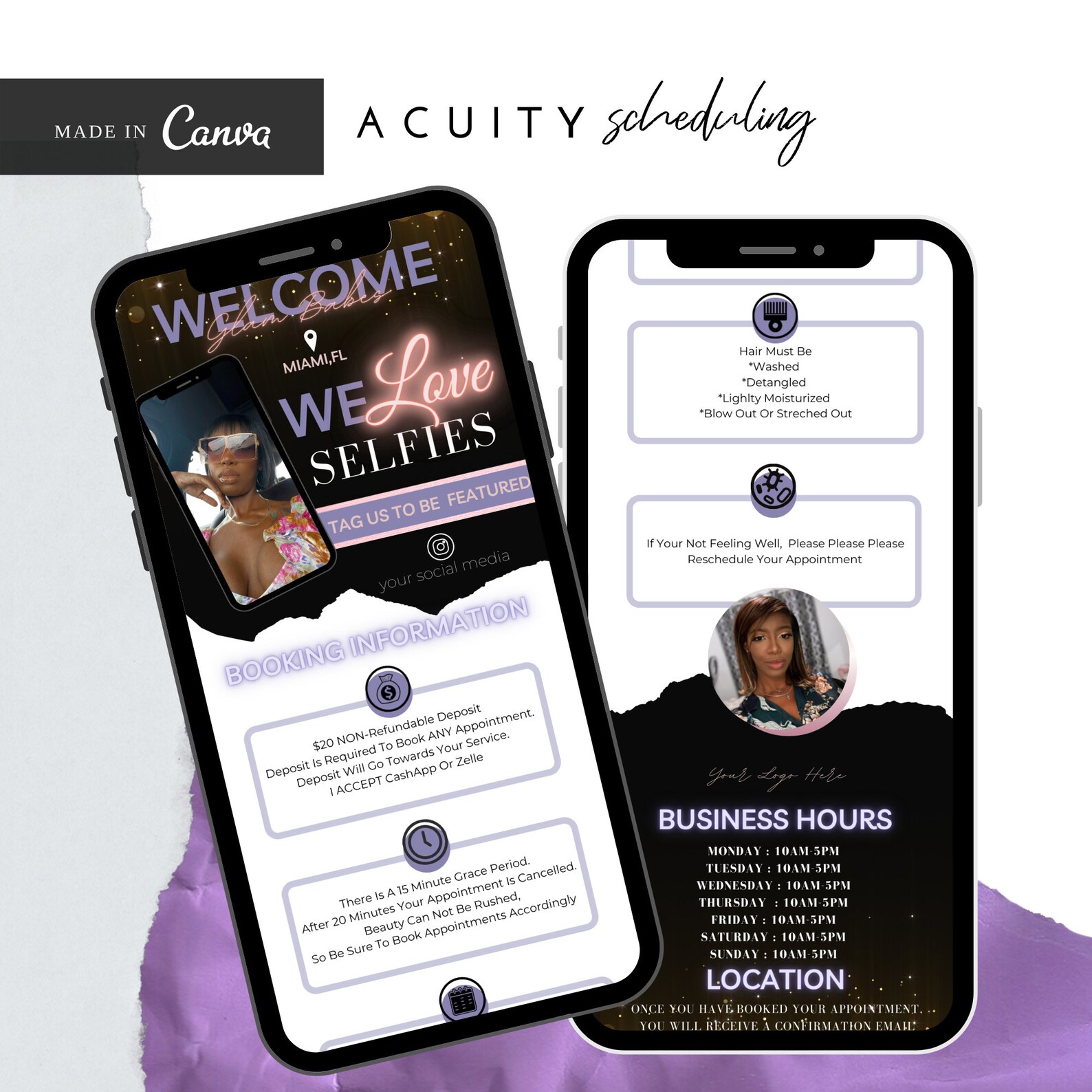 Acuity Booking Site Design Acuity Template Booking Site | Etsy