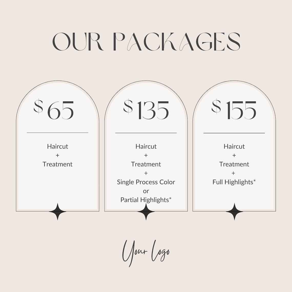 Minimalist Price Packages, Salon Packages, Salon Flyers, Salon Price ...