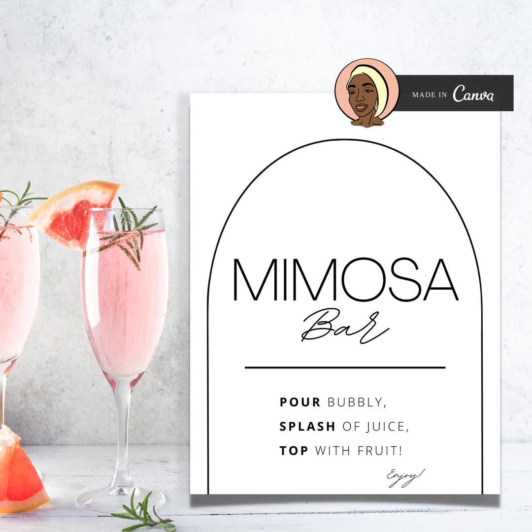 Mimosa Bar Sign Printable | Baby Shower Sign | Mimosa Bar Labels ...