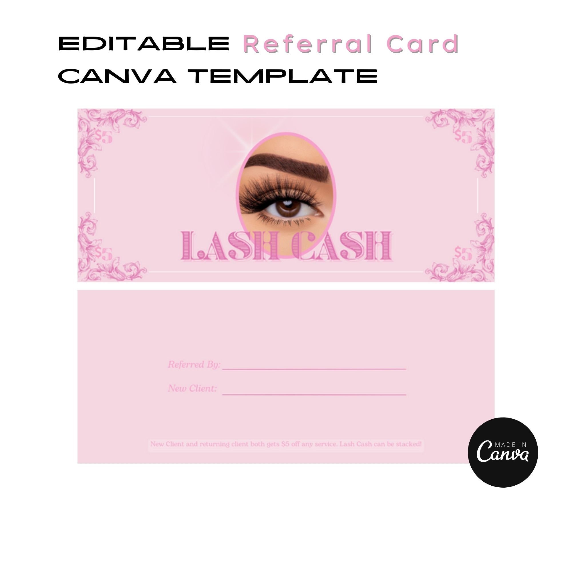 Lash Cash, Lash Cards, Referral Certificate, Cash Certificate, Loyalty ...
