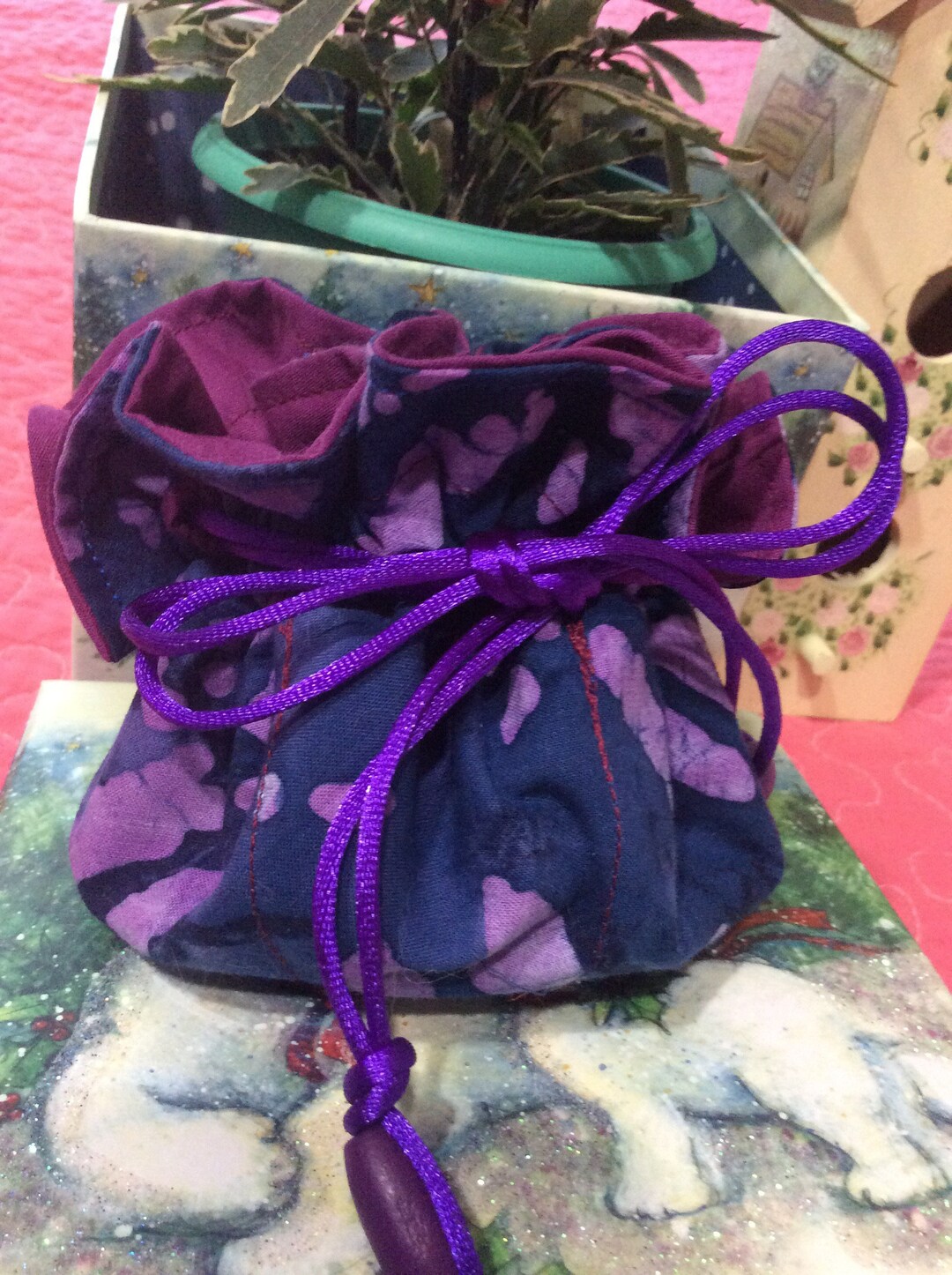 Drawstring Travel Jewelry Pouch - Dragonflies in Purples - 14.99 W/free ...