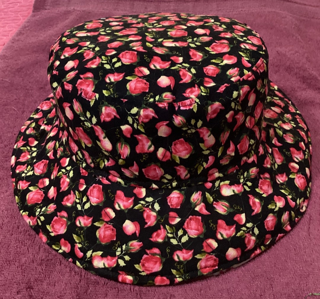 Bucket Hat, Reversible - Red Roses - 21.99 #202 - Etsy