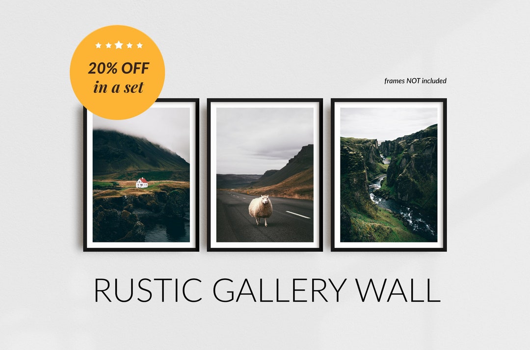 Icelandic Rustic Farmhouse Wall Decor, Country Home Decor, Gallery Wall ...