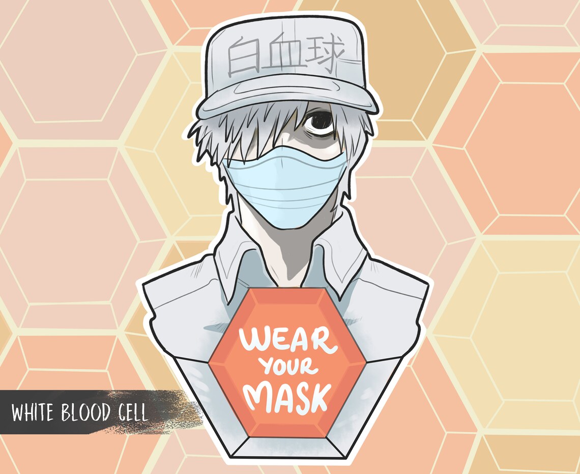 Stickers Cells at Work Hataraku Saibo anime fanart, platelet, red blood ...