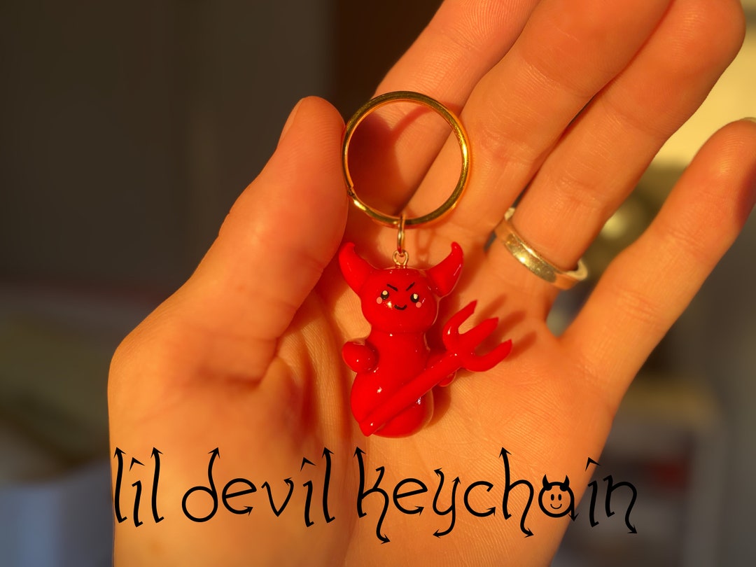 Lil Devil Keychain | Halloween Gifts | Spooky Keychain | Halloween ...