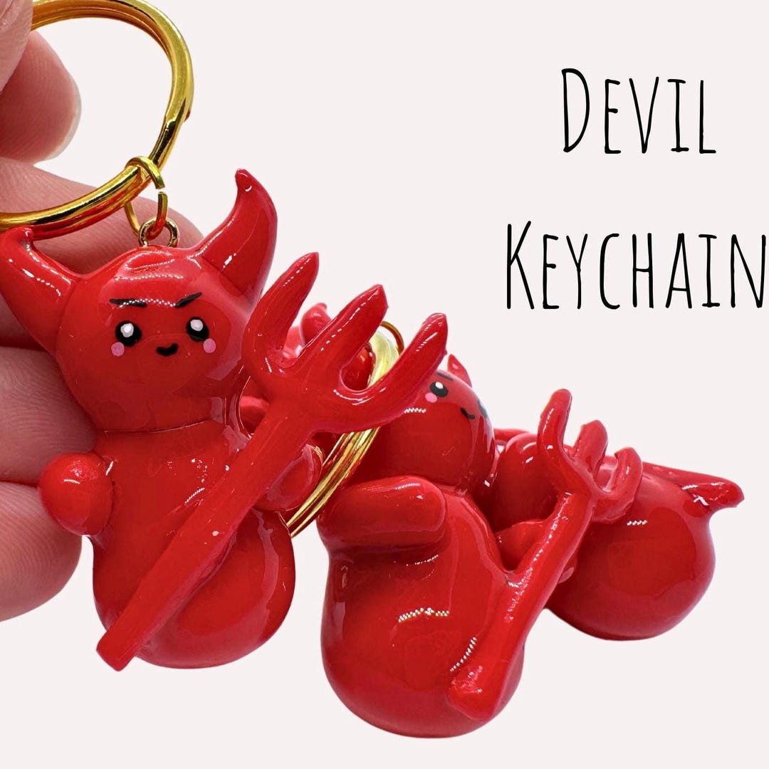 Lil Devil Keychain | Stocking Stuffers | Spooky Keychain | Halloween ...
