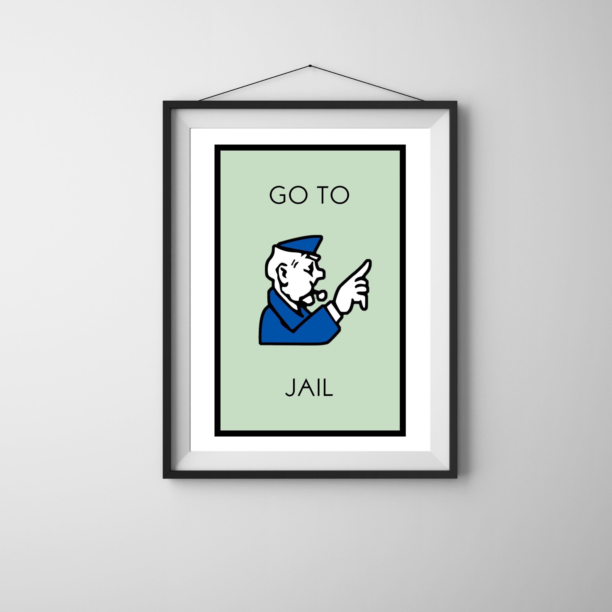 Go to Jail Monopoly Card Funny Bathroom Toilet Wall Art Print - Living ...