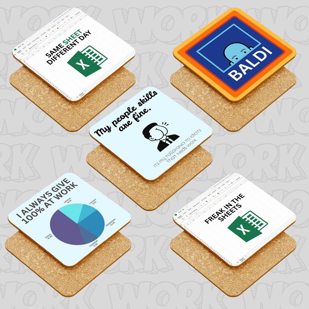 Funny Office Work Coasters: Work Colleague Gift - Etsy UK
