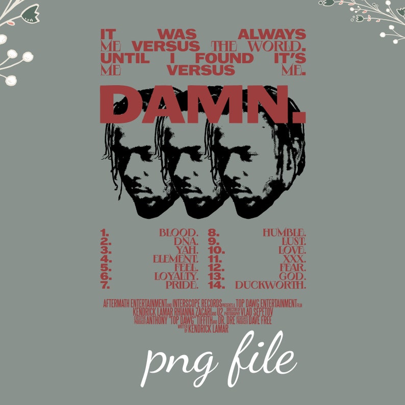 DAMN Png, Kendrick Lamar PNG | J Cole Png, Instant Download, Free ...