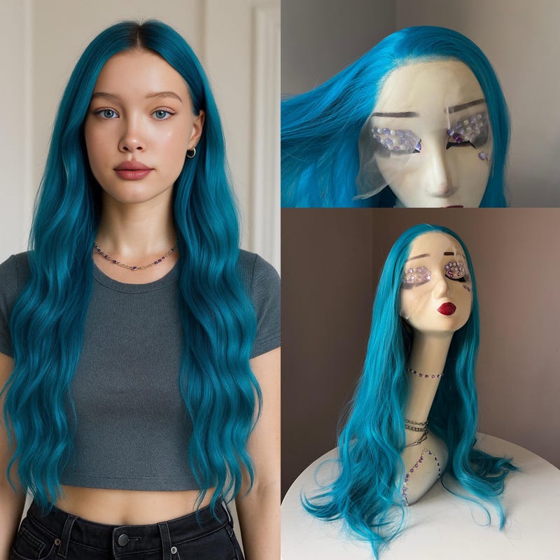 Blue Lace Front Wig - Etsy
